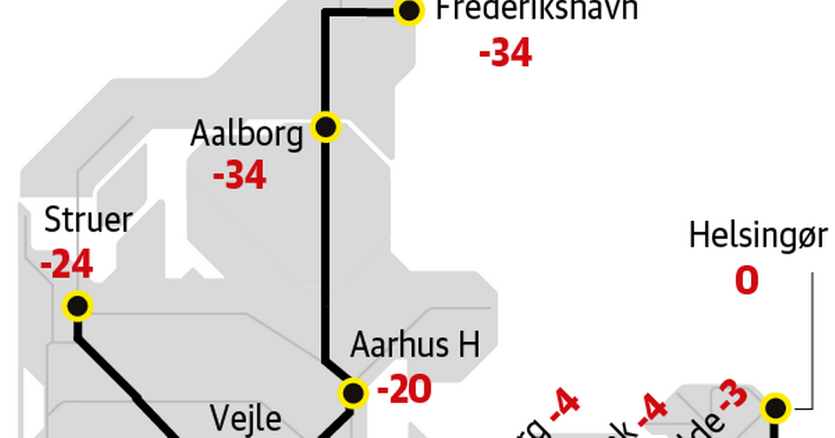 Se kortet: Sådan kommer rejsetiden med DSB til at være i 2030 ...