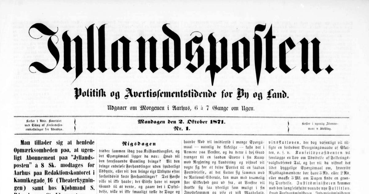Se hvordan Jyllands-Posten har skiftet udseende gennem 150 år ...