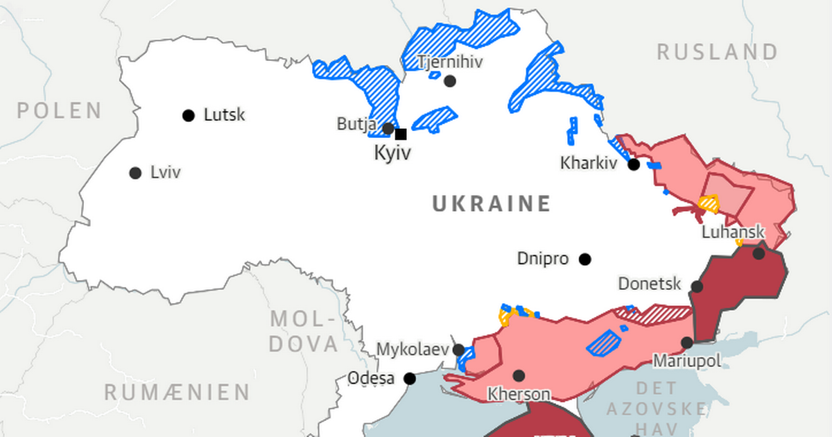 Nyt kort over slagmarken viser Ukraines svage punkt – og to stærke ...