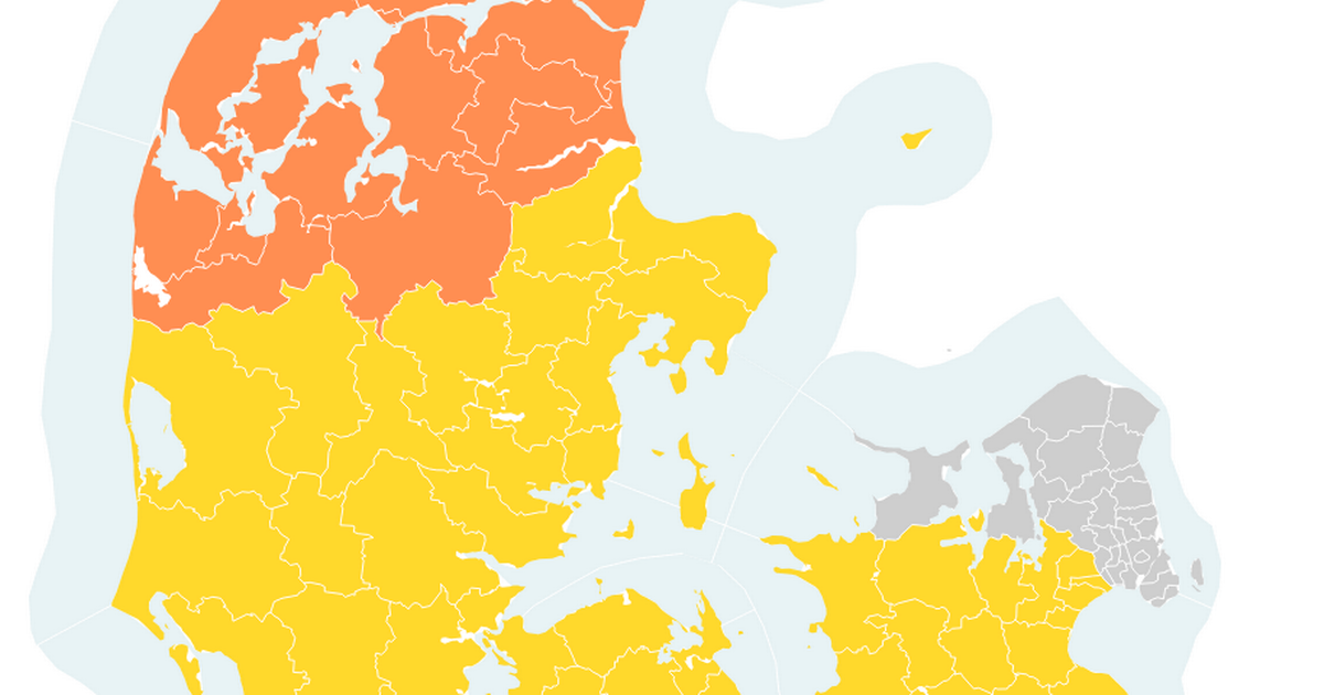 DMI: Visse steder i Danmark kan få knap en måneds nedbør på et døgn ...