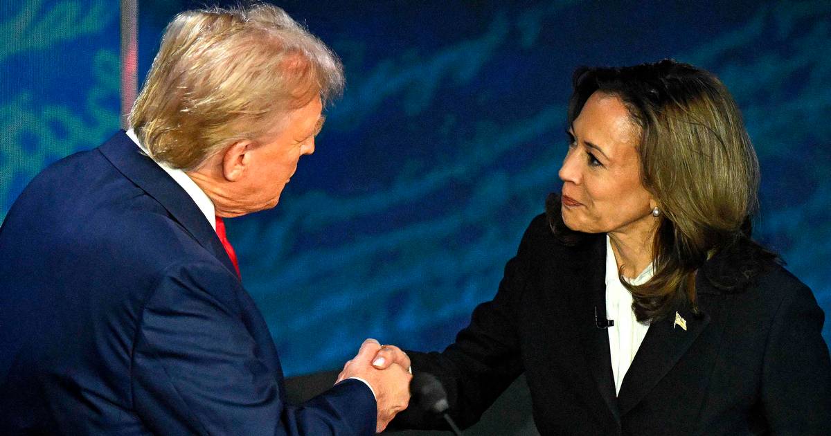 En kort sekvens i mødet mellem Donald Trump og Kamala Harris bliver ...