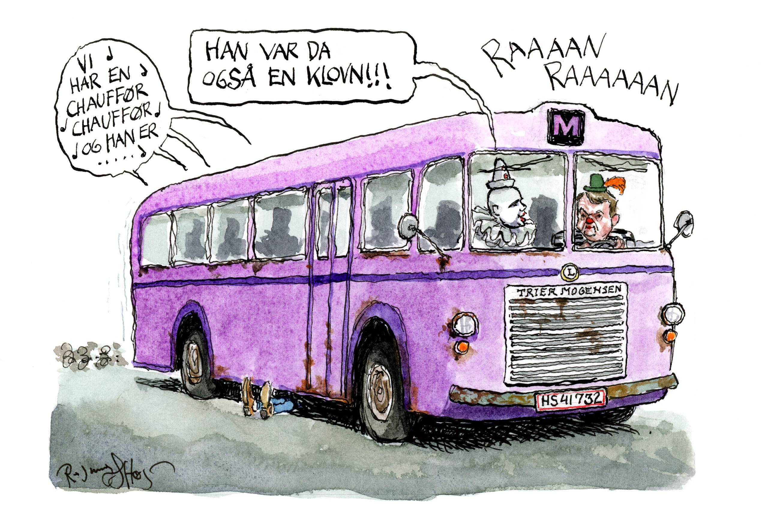 Dagens tegning: Under bussen - Jyllands-Posten
