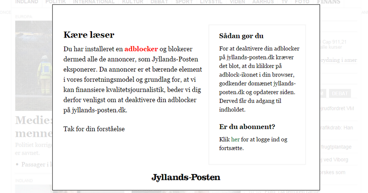 Slut med adblockere: Derfor skal du se Jyllands-Postens reklamer ...